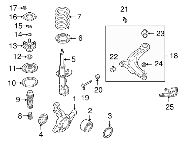 2000-2006 Mazda MPV Lower Control Arm Mount Bolt H260-34-313B | Mazda-Parts