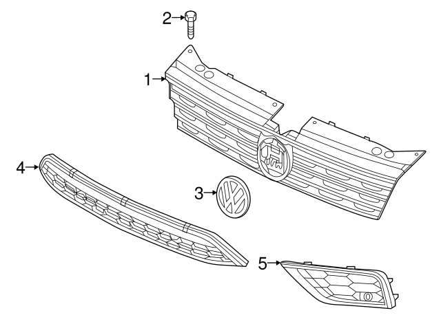 2018-2020 Volkswagen Tiguan Lower Grille 5NN-853-671-E-9B9 | QuirkParts