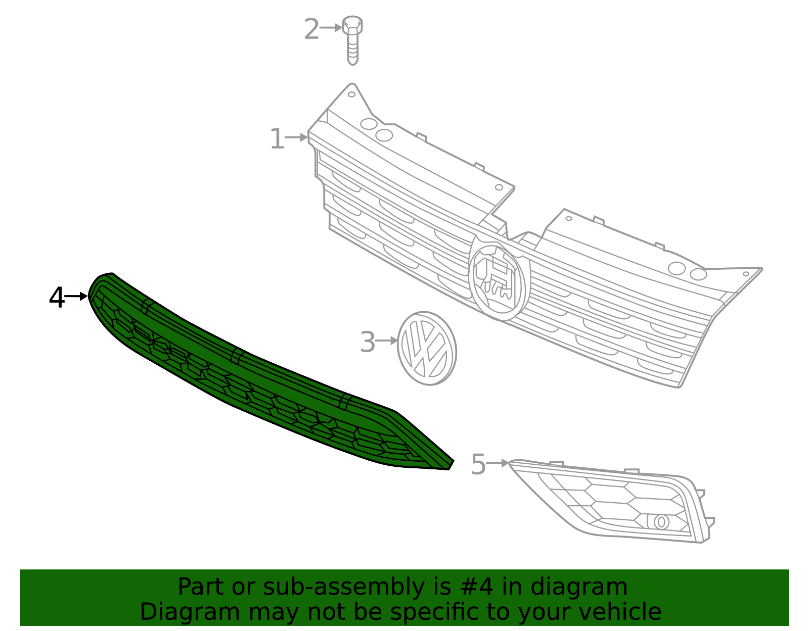 2018-2021 Volkswagen Tiguan Lower Grille 5NN-853-677-E-9B9 | Wolfsburg ...
