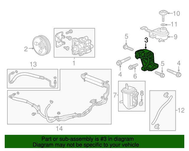 2010-2017 GM Power Steering Pump Bracket 12618102 GM | GMPartsDirect.com