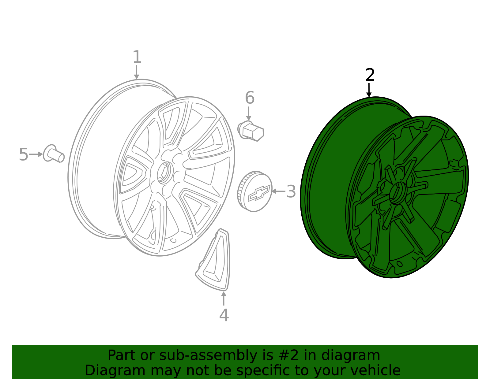 2014-2015 GMC Sierra 1500 Front and Rear Wheel 22953509 GM ...