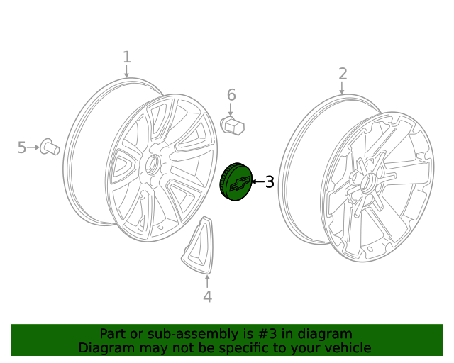 2014-2022 GM Wheel Center Cap, Bright Aluminum 20942002 | GMPartsDirect.com
