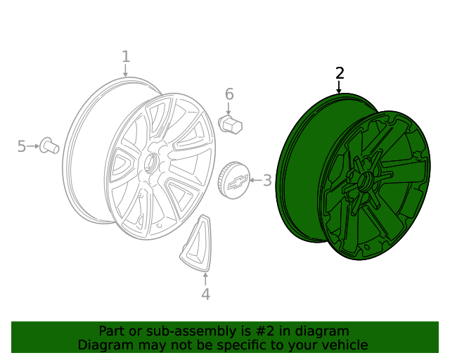 2014-2020 GM 18x8.5-Inch-Inch Aluminum Wheel 20937769 | Auto Parts Express