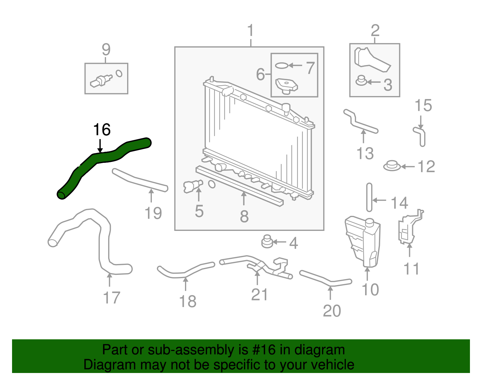 19501-R70-A00 - High-Quality Radiator Coolant Hose for 2008-2012 Honda ...