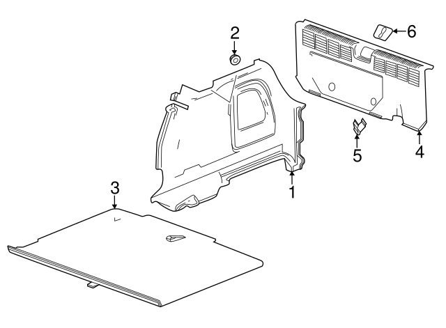 2017-2019 Chevrolet Cruze Generic Black Rear Compartment Floor Panel ...