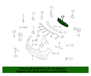 204-885-26-37 - Bumper Impact Absorber 2008-2011 Mercedes-Benz C 63 AMG ...