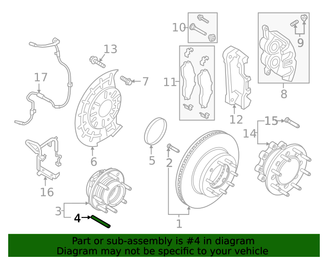 2018-2020 Ford F-250 Super Duty Hub Stud 5C3Z-1107-BA | TascaParts.com