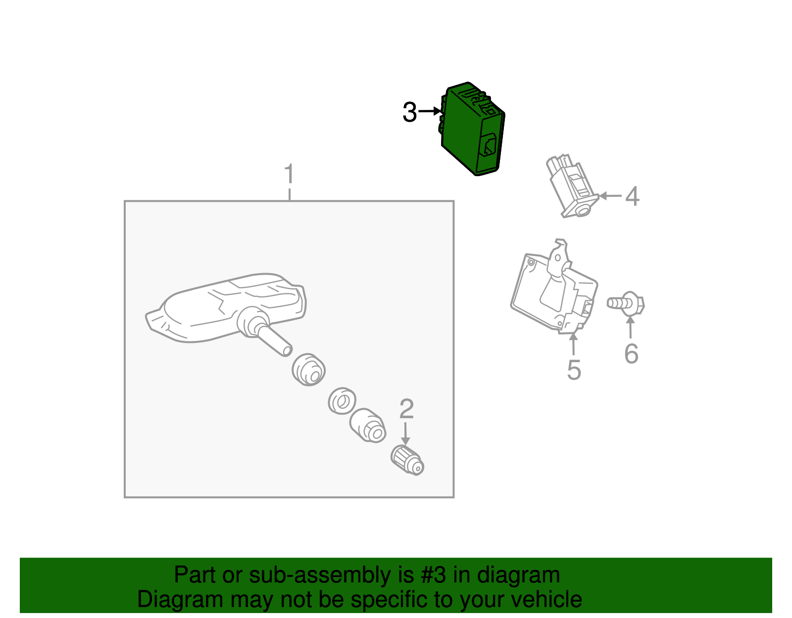 89769-47030 - 2009-2015 Toyota - Tire Pressure Monitoring System (TPMS ...