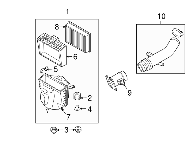 22680-CA000 - Air Mass Sensor 2002-2009 Nissan | Nissan Parts ...