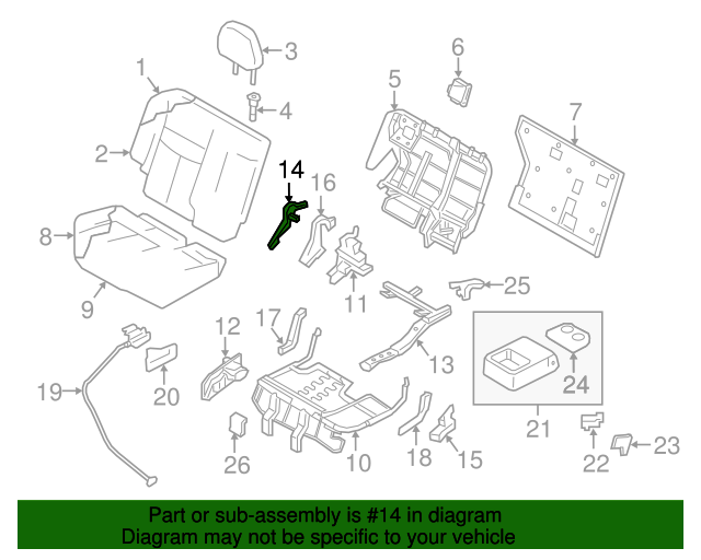 88405-5AA1A - Recline Cover 2015-2024 Nissan Murano | Nissan Parts ...