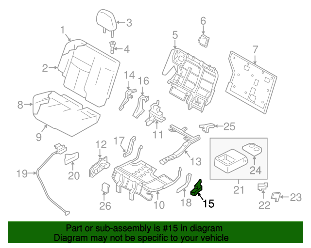 88455-5AA1B - Recline Cover - 2015-2020 Nissan Murano | Conicelli Nissan