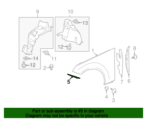 207-889-01-95 - Fender Seal 2010-2017 Mercedes-Benz | Mercedes-Benz USA ...