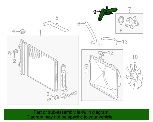 2016-2023 Toyota Tacoma Water Outlet 16331-31260 | Toyota Parts Center