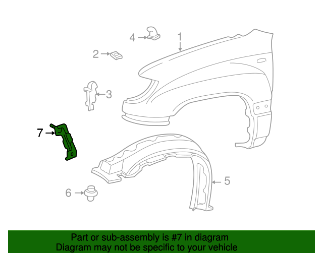 Toyota Parts Fender Liner Brace 53835-60040 | Toyota Parts|Toyota ...
