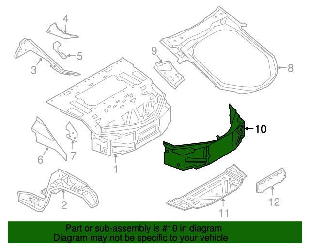 41007434490 - 2016-2020 BMW i8 Rear Body Panel (41-00-7-434-490) | BMW ...
