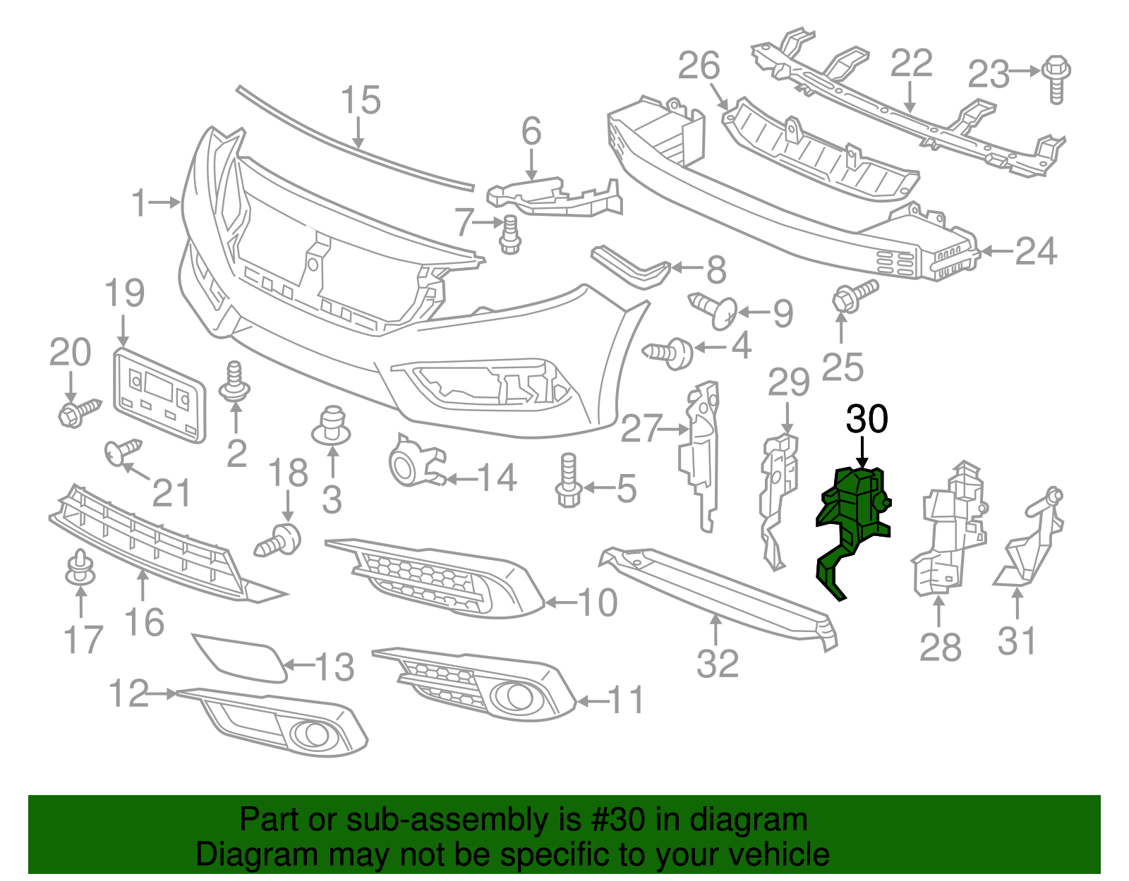 71206-TBC-A00 - 2016-2019 Honda Civic - Plate L Front Bumper Side ...