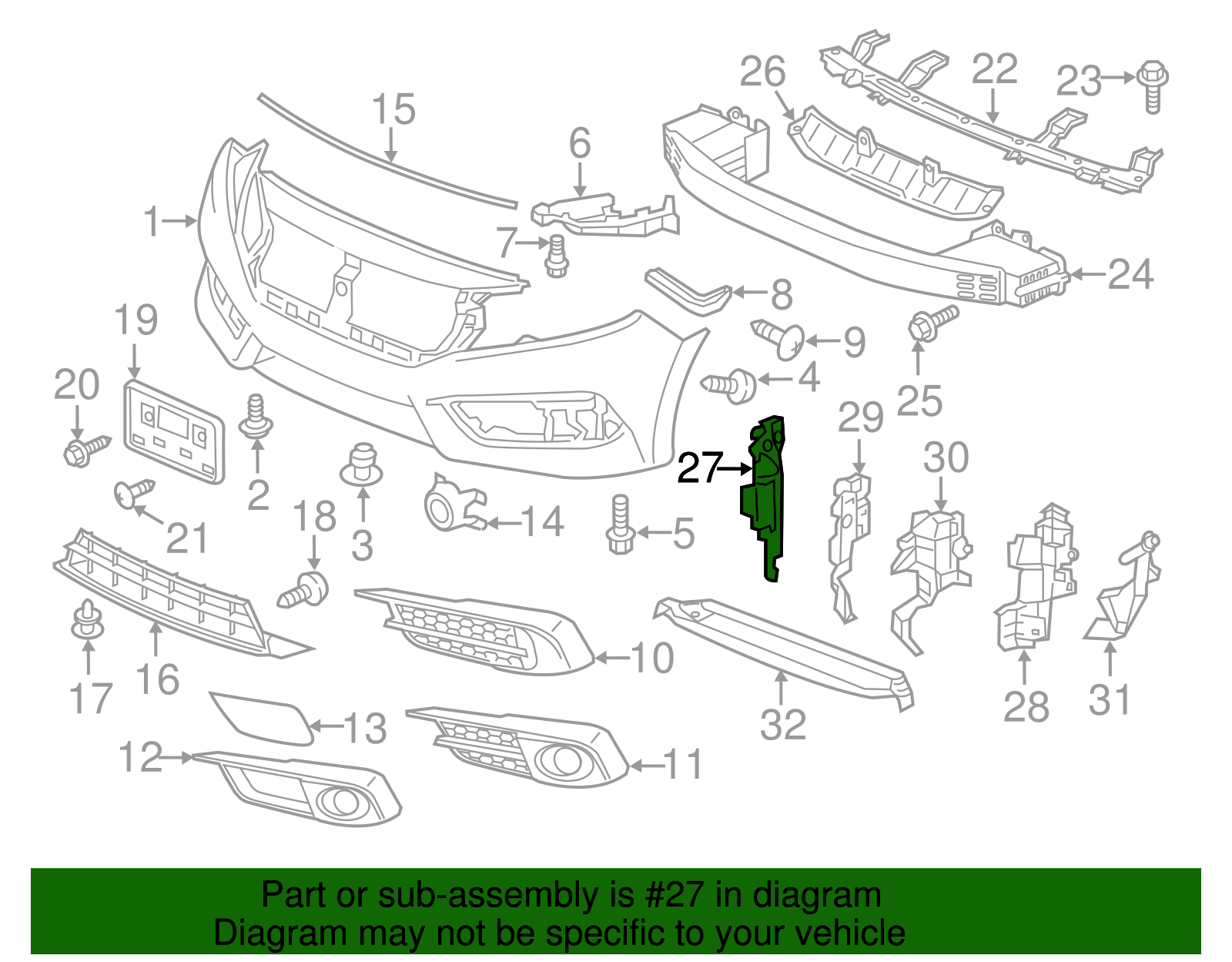 71201-TBA-A00 - 2016-2018 Honda Civic - Plate R Front Bumper Side ...