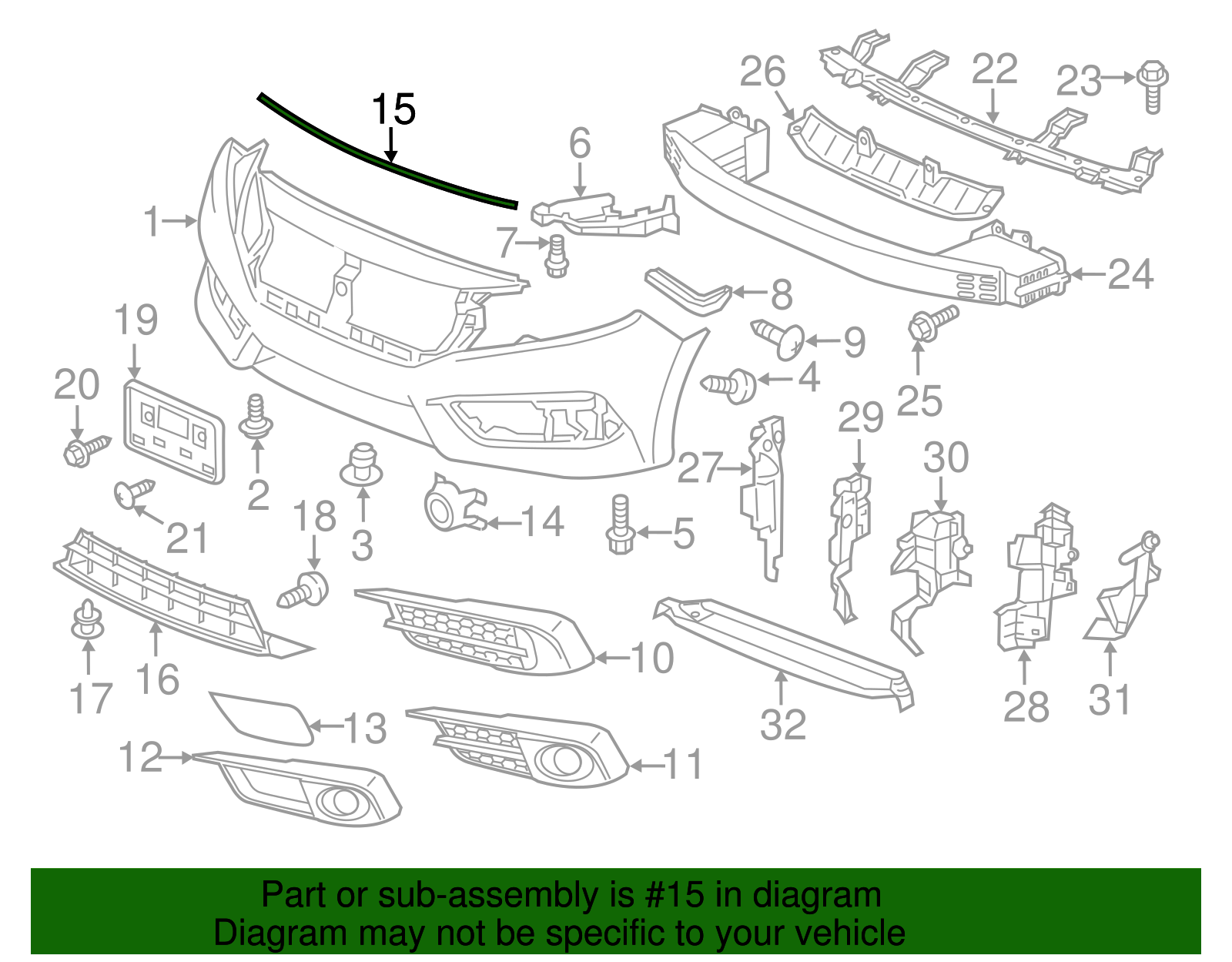71106-TBA-A00 - 2016-2020 Honda Civic - Pad Front Bumper Foam | Genuine ...