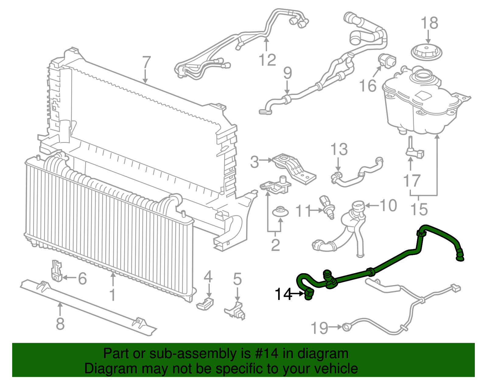 T4A27645 - Radiator Coolant Hose 2019-2020 Jaguar F-Pace | AutoNation Parts