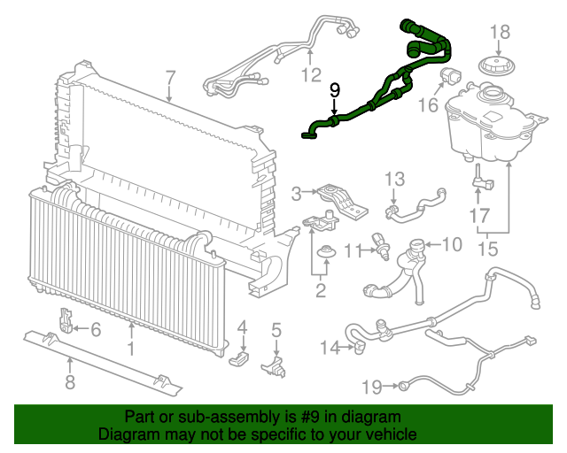 2017-2023 Jaguar F-Pace Upper Hose T4A27164 | OEM Parts Online