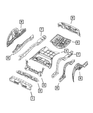 2008-2023 Dodge Challenger Rear Rail, Left 68096247AF | Mopar Estores