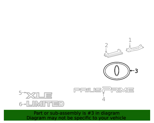 2017-2022 Toyota Prius Prime Emblem 75403-12040 | Toyota Parts Center