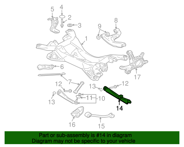 2007-2009 Mitsubishi Galant Rear Lower Control Arm 4113A087 | OEM Parts ...