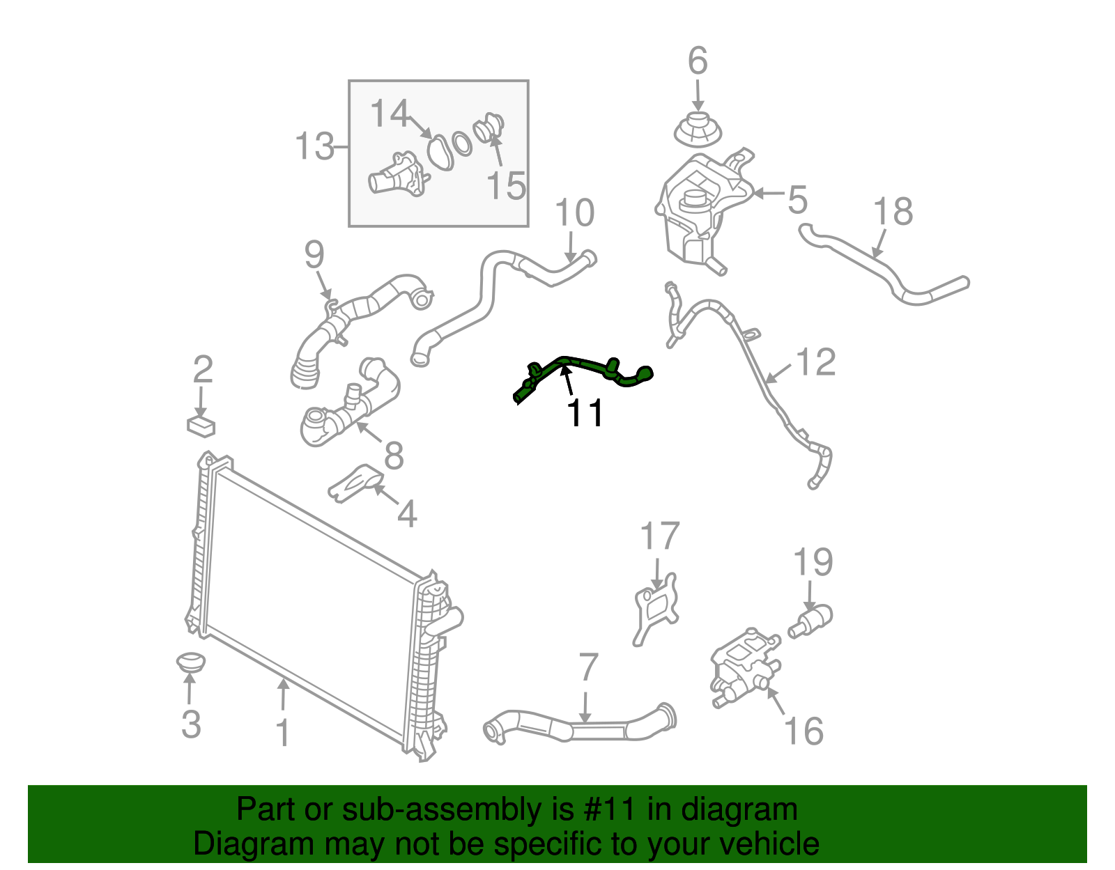 8L8Z-8C362-A - Engine Coolant Overflow Hose 2006-2012 Ford | Big 3 Auto ...