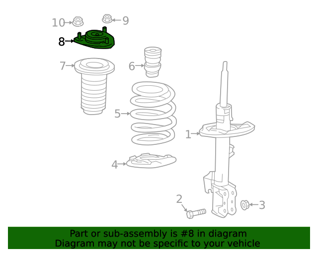 48609-48080 - Suspension Strut Mount 2016-2022 Lexus | AutoNation Parts