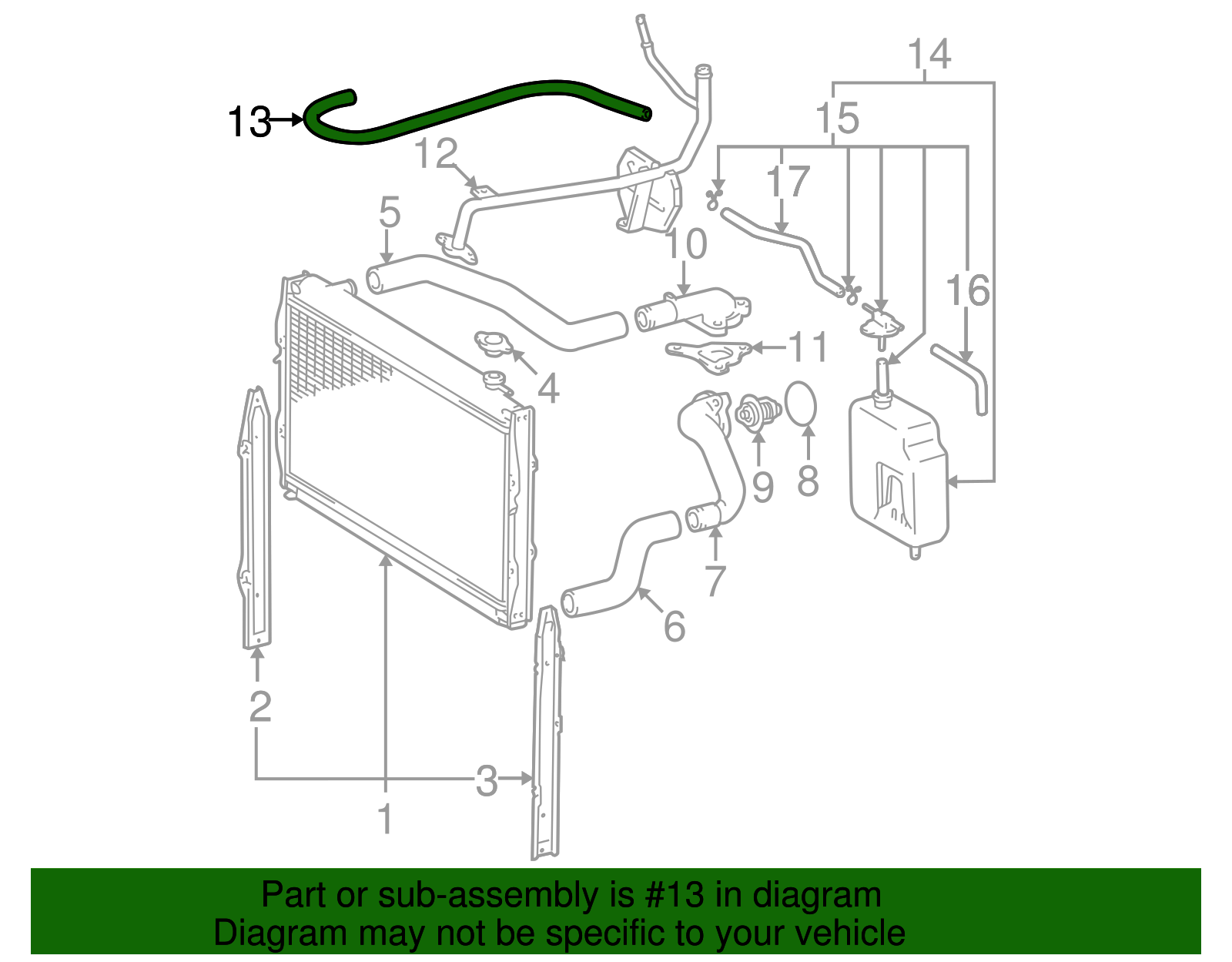 Toyota Parts Hose, Water Bypass 16261-62060 | Toyota Parts|Toyota ...