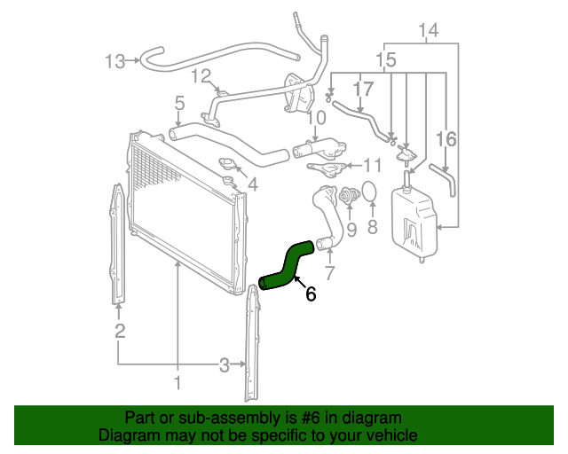 1995-2004 Toyota Tacoma Radiator Coolant Hose 16572-07040 | Toyota ...