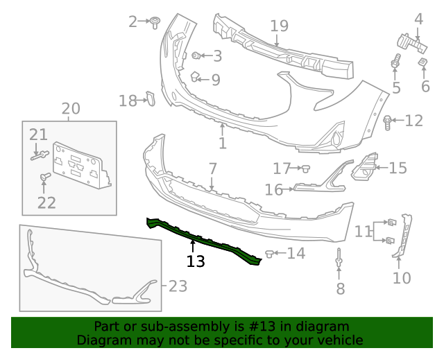 2018-2021 GMC Terrain Exterior Bright Chrome Front Bumper Fascia Lower ...
