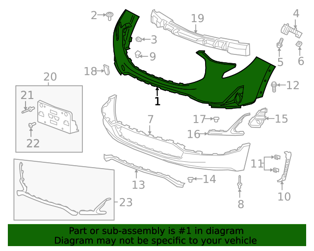 2018-2021 GMC Terrain GM 84418636 Primed Front Bumper Upper Fascia | GM ...