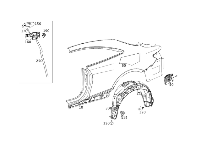 2021 Mercedes-Benz S560 Tank Filler Recess 217-630-99-00 | MB OEM Parts