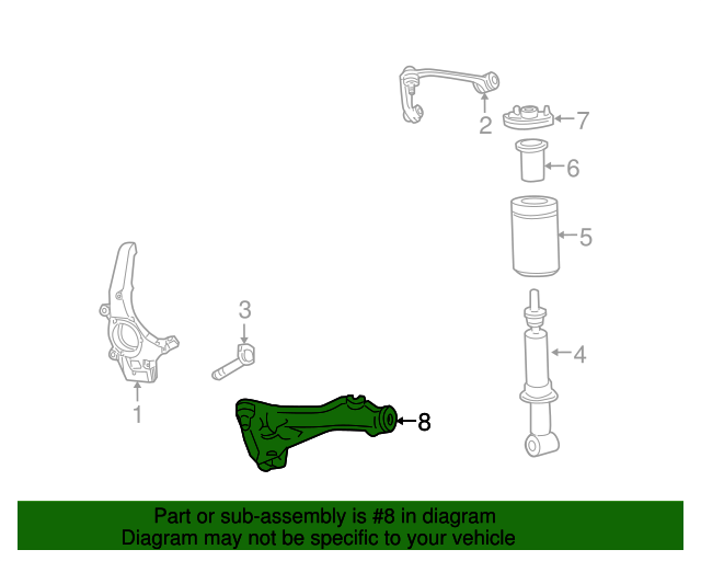 2004-2008 Ford Lower Control Arm - Driver's Side (LH) 7L3Z-3079-C ...