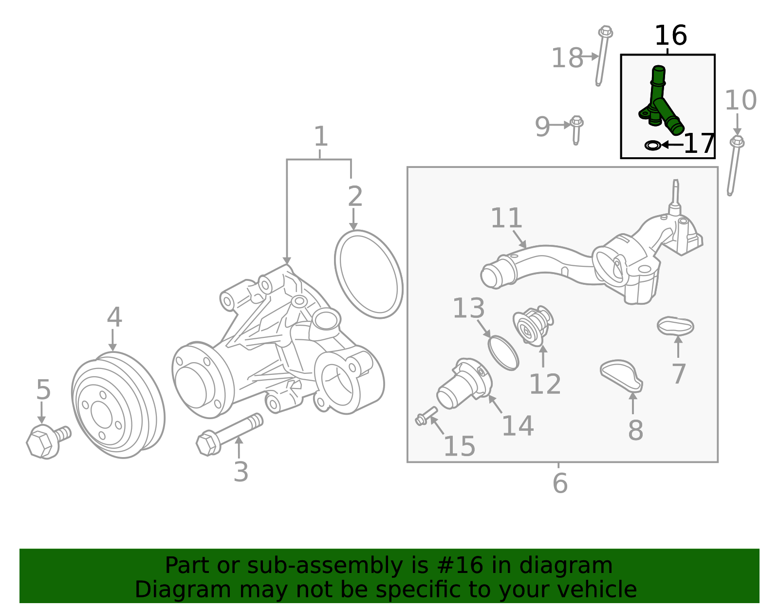 2021-2025 Ford F-150 Motorcraft™ Engine Water Pump Outlet Pipe KT-234 ...