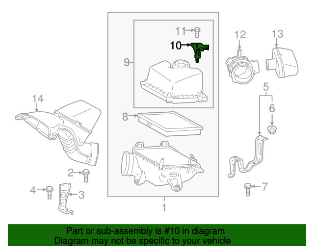 Mass Air Flow Sensor - Toyota (22204-75040) | Toyota Parts