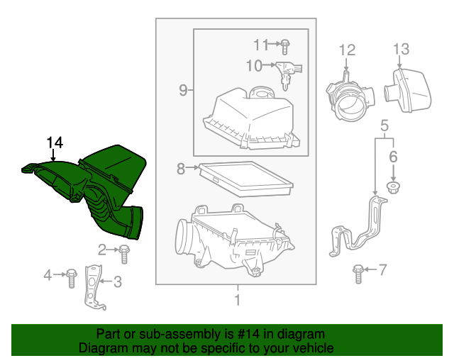 2017-2019 Toyota Highlander Air Inlet 17750-0P110 | Toyota Parts Center
