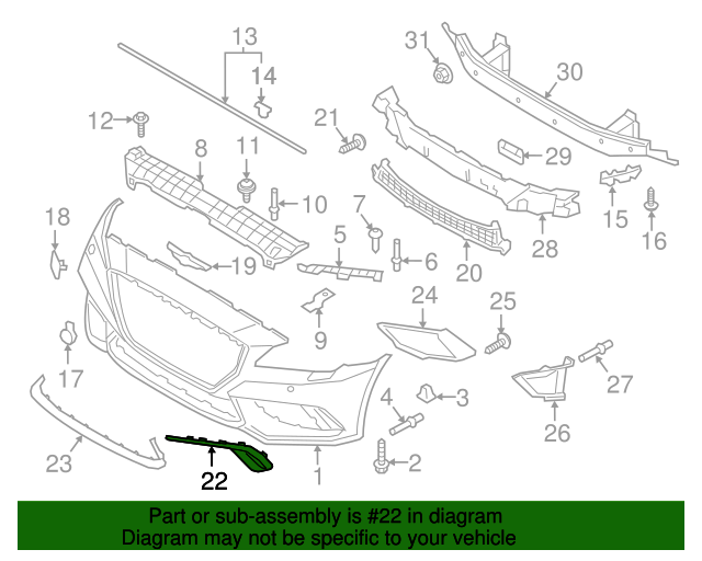2018-2020 Genesis G80 Cr Piece Assembly Bumper Grille Left-hand 86563 ...
