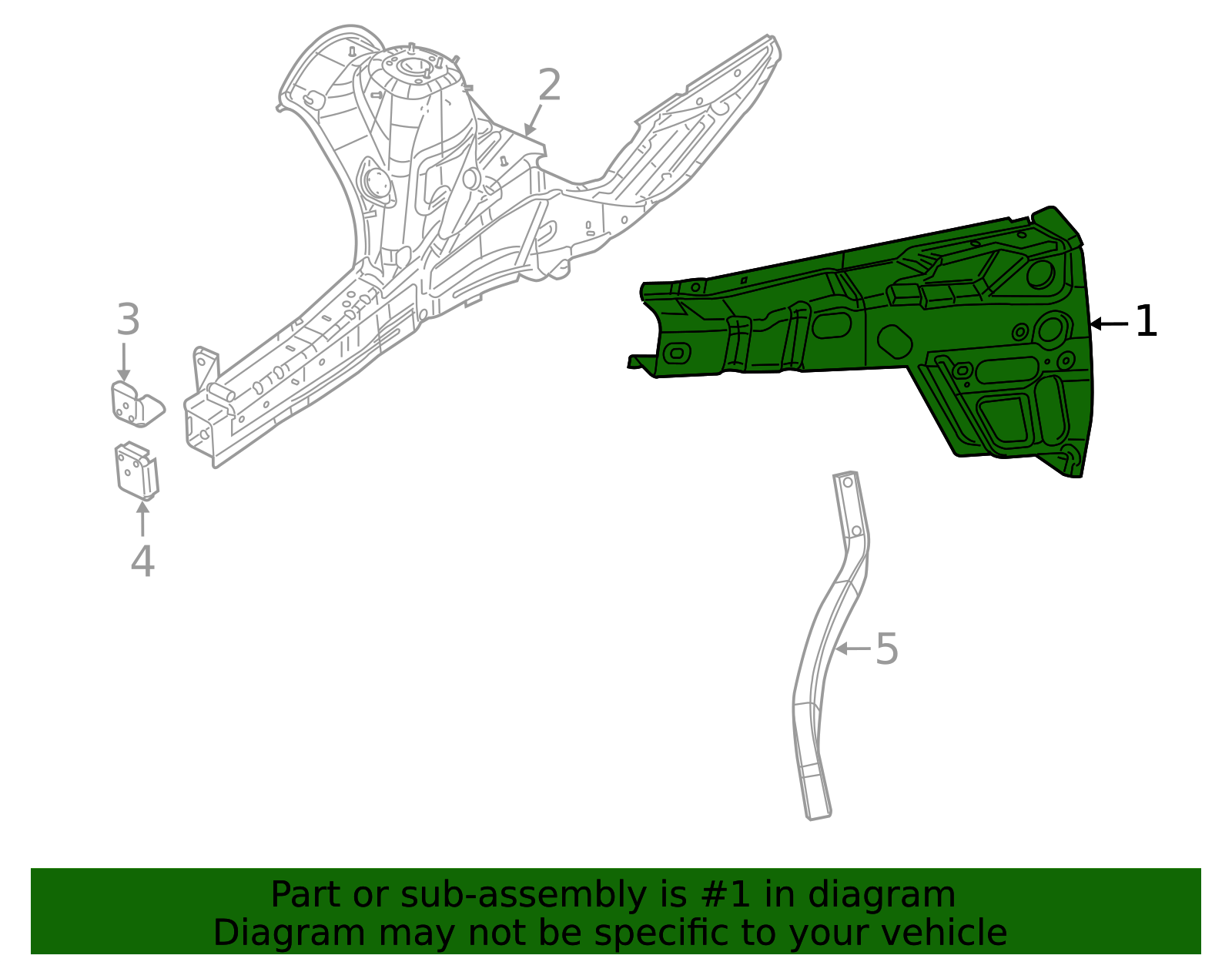 68085199AE - Fender Reinforcement Left - 2011-2020 Dodge Durango ...