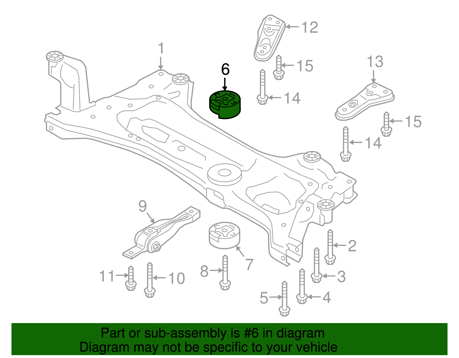 2018-2025 Volkswagen Cross-Member Bushing 3QF-199-868-D | OEM Parts Online