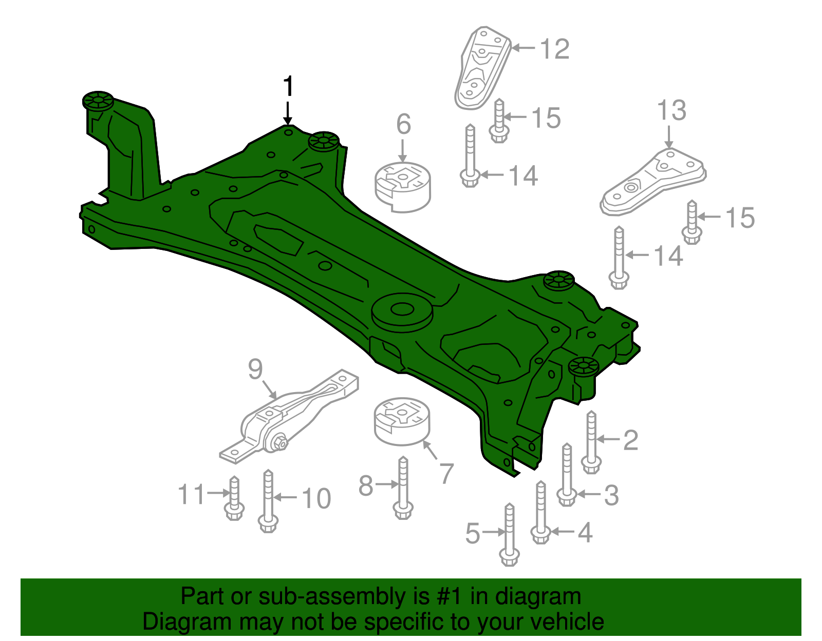 2018-2025 Volkswagen Cross-Member 3QF-199-315-G | OEM Parts Online