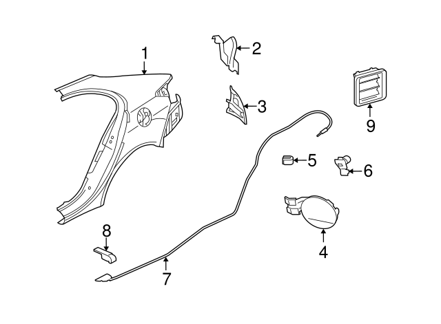 Genuine OEM Quarter Panel Part# 5301F462 Fits 2012-2015 Mitsubishi ...