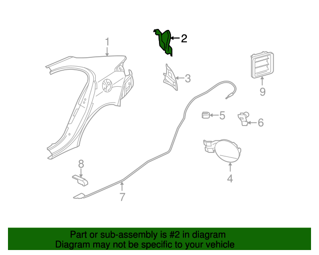 2010-2015 Mitsubishi Lancer Tail Lamp Pocket 5301D055 | Auto Parts