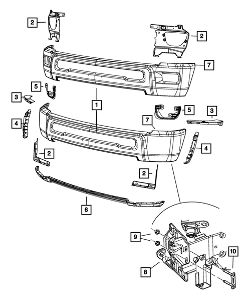 Front Bumper and Fascia for 2015 Ram 3500 | Mopar Online Parts