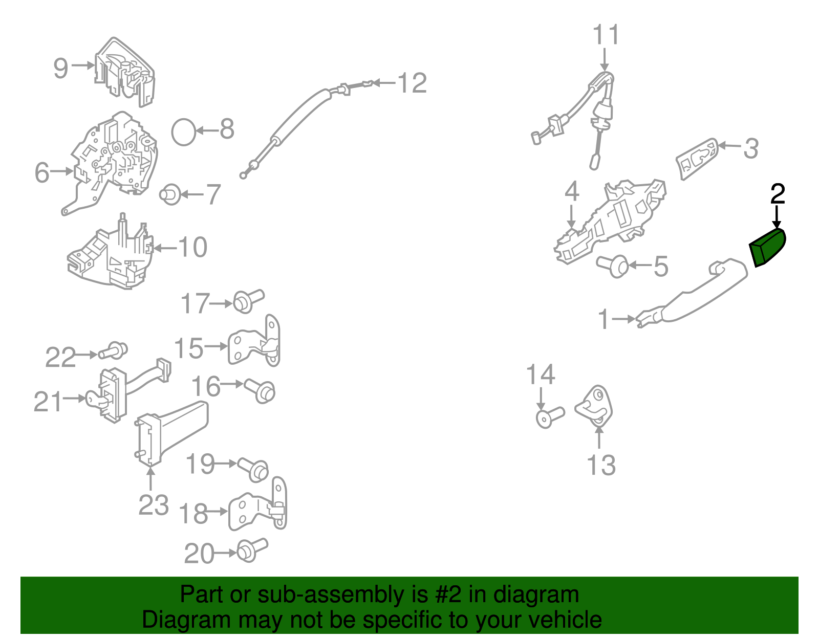 LR025406 - Exterior Door Handle Cover 2012-2023 Land Rover | Land ...