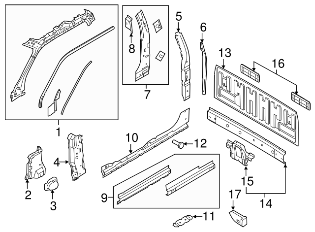 2017-2020 Ford Rocker Reinforced - Driver's Side (LH) FL3Z-1810129-B ...