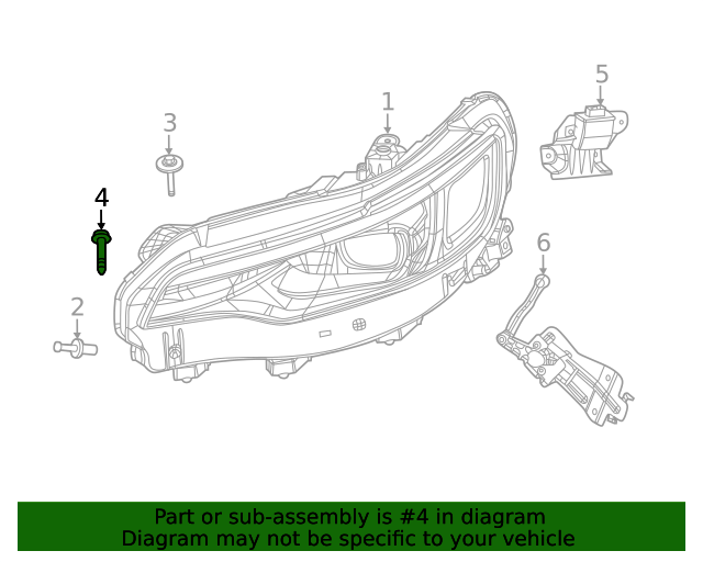 2015-2021 Mopar Headlamp Assembly Bolt 6510419AA | TascaParts.com