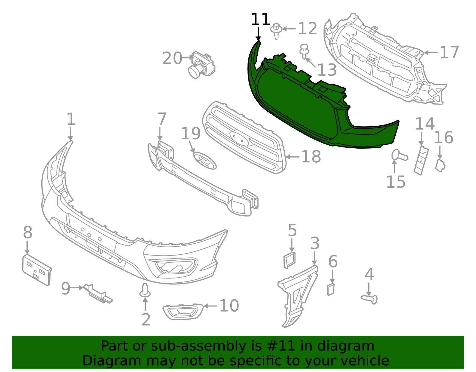 2020-2024 Ford Bumper Cover SK4Z-17D957-CAPTM | OEM Parts Online