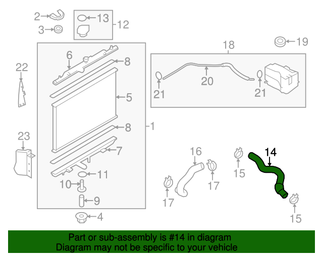 21501-JG300 - Radiator Coolant Hose 2008-2015 Nissan | AutoNationParts.com